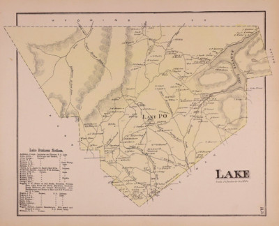 1876 Plat Map ~ LAKE, PENNSYLVANIA ~ (12x15)-#32 | eBay