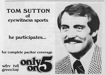 1977 WFRV GREEN BAY,WISCONSIN TV NEWS AD / TOM SUTTON SPORTS REPORTER | eBay