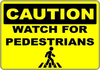 CAUTION WATCH FOR PEDESTRIANS DECAL SAFETY SIGN STICKER OSHA COMPANY ...