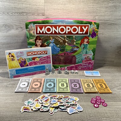 Disney Princess Monopoly /Open & Play Game/ SETS UP FAST / Excellent ...