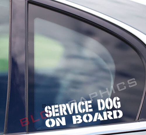 Service Dog on Board sticker decal truck car helmet bumper window suv ...