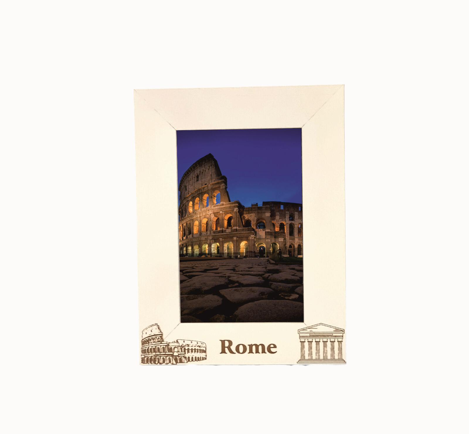 Rome City Skyline Personalised Wooden Photo Frame Italy Holiday Gift ...