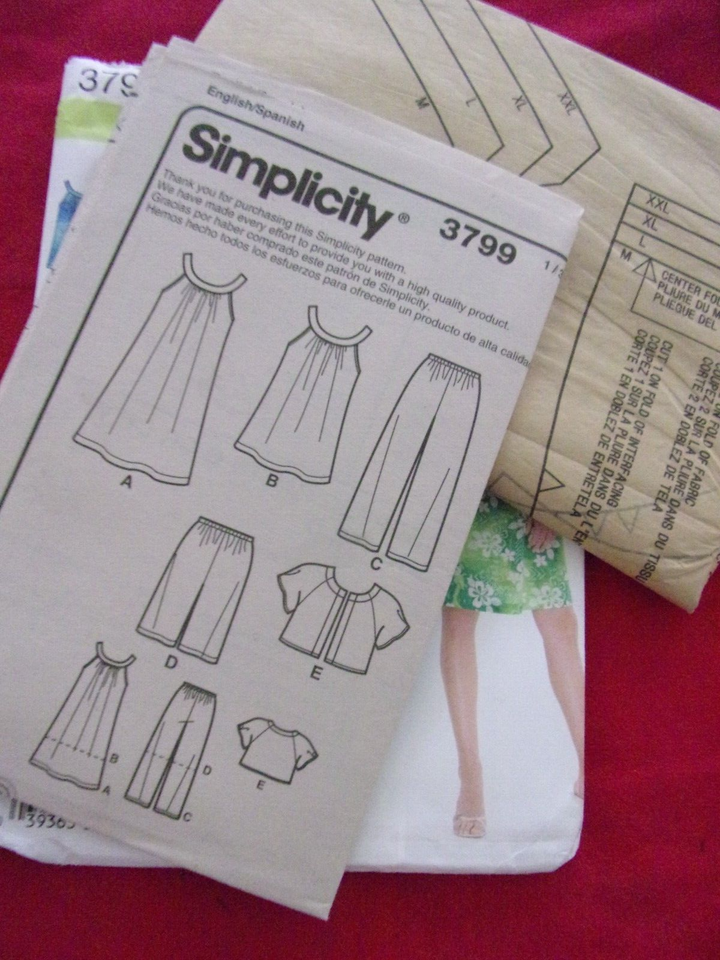 UNCUT SIMPLICITY# 3799 SZ M-L-XL-XXL WARDROBE SEWING PATTERN EASY TO ...
