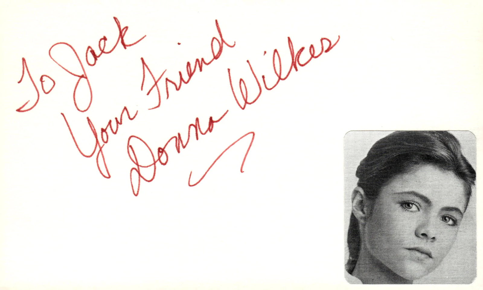 Donna Wilkes Signed Auto 3x5 Index Card Jaws 2 | eBay