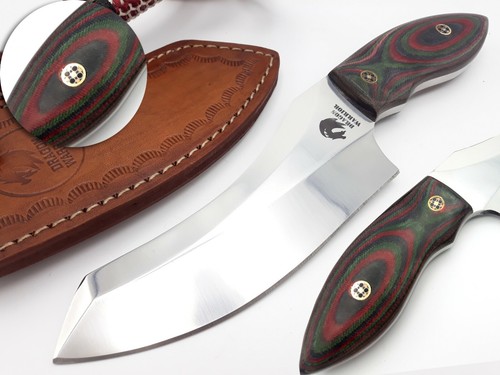 D2 STEEL CUSTOM HANDMADE SHARP HUNTING TACTICAL KNIFE WITH MICARTA ...