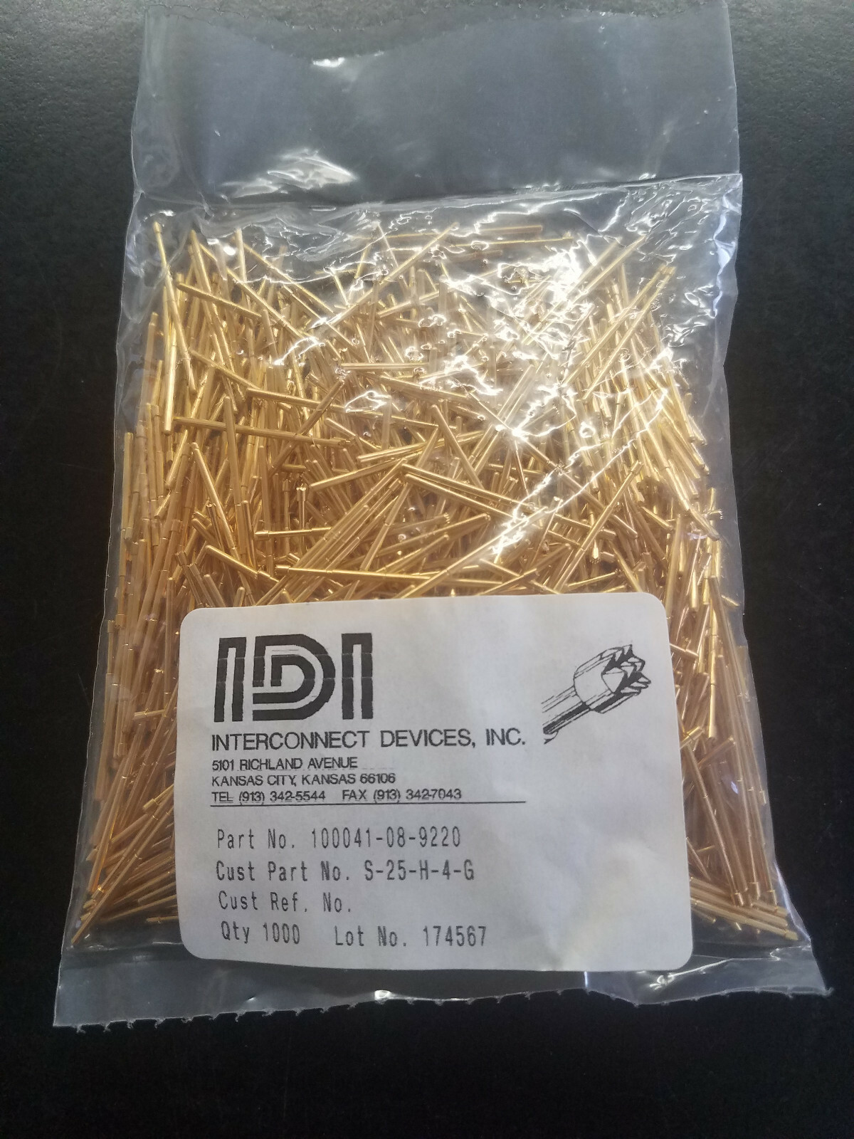 IDI Spring Probe 1 Inch Serrated Gold Interconnect Devices 100041-08 ...
