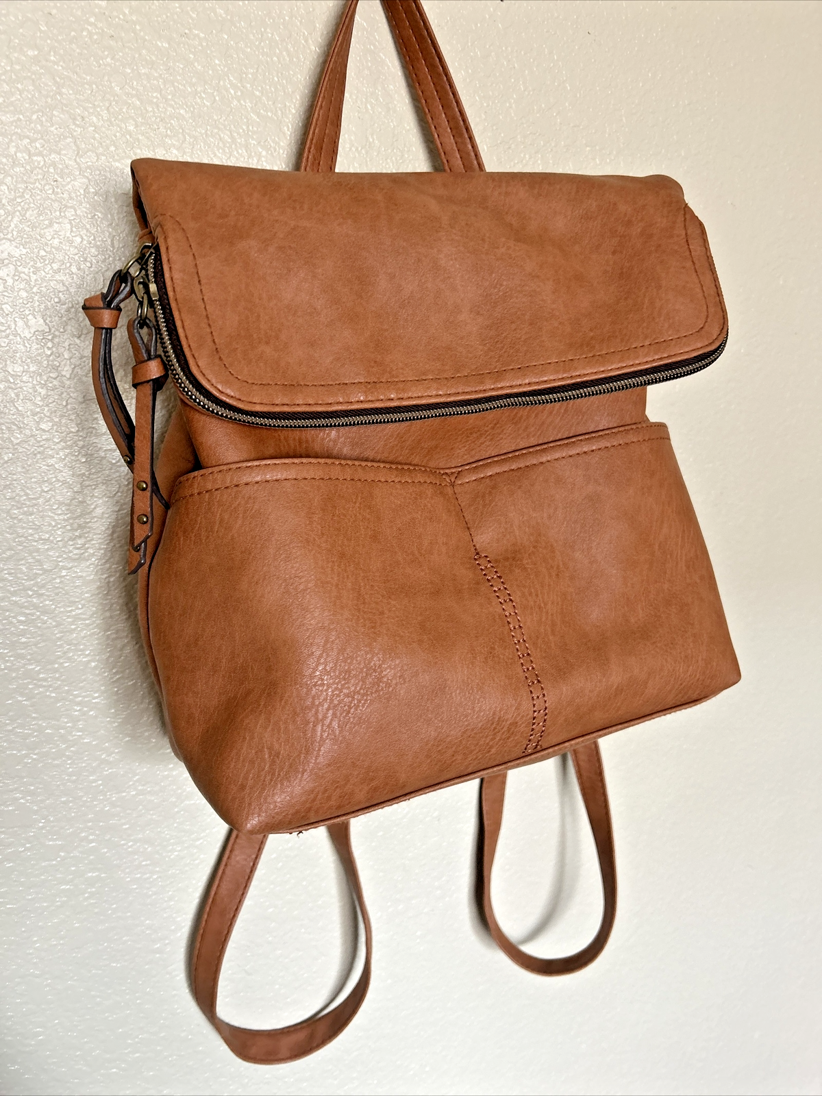 Soft brown leather backpack handbag | eBay