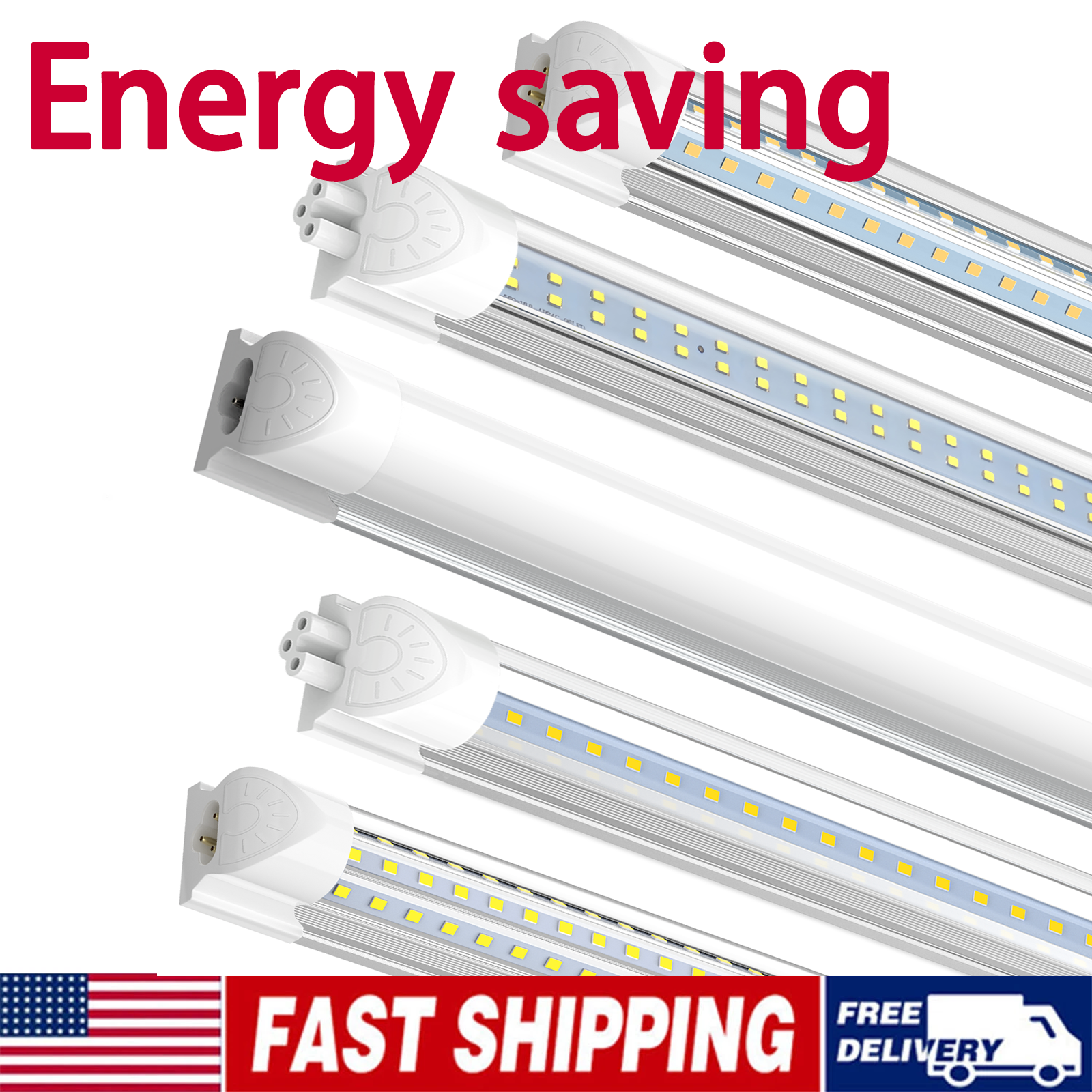 72W 8FT LED Shop Light Fixture 5000K T8 Integrated 8 Foot LED Tube ...