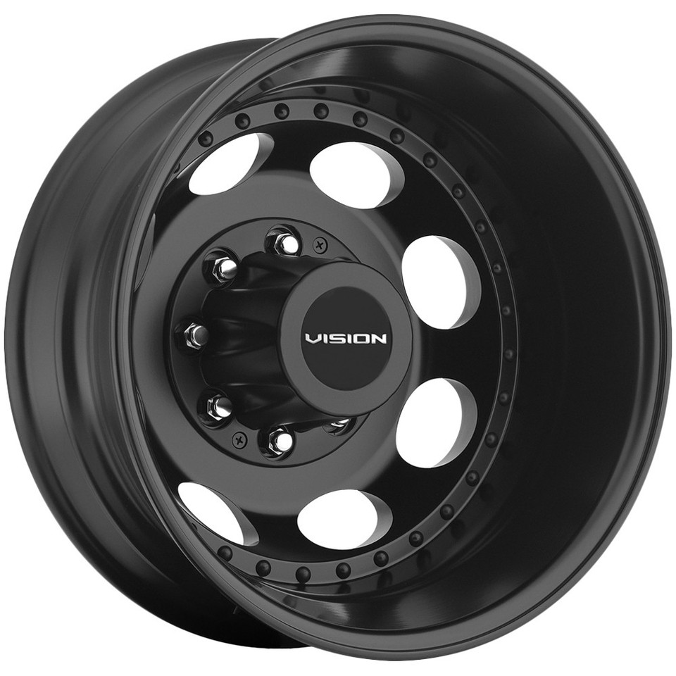 (Set of 4) 17" Inch Vision 181Z Hauler Dually 8x6.5" Matte Black Wheels ...