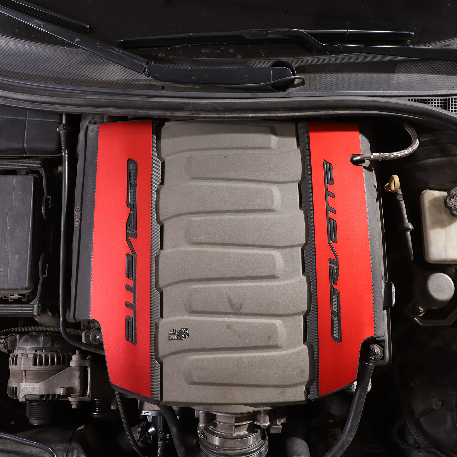 2PCS Red Aluminum Alloy Engine Side Panel Trim Covers For Corvette C7 ...