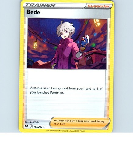 2020 Trainer Bede 157/202 Pokemon Card | eBay