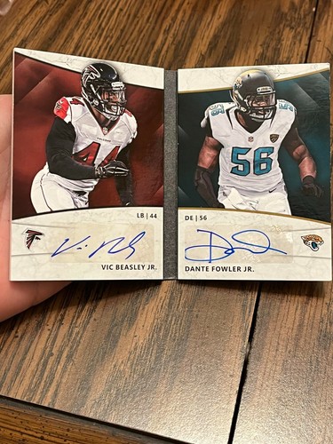 VIC BEASLEY DANTE FOWLER JR 2015 SIGNATURE SERIES ROOKIE DUAL AUTOGRAPH ...