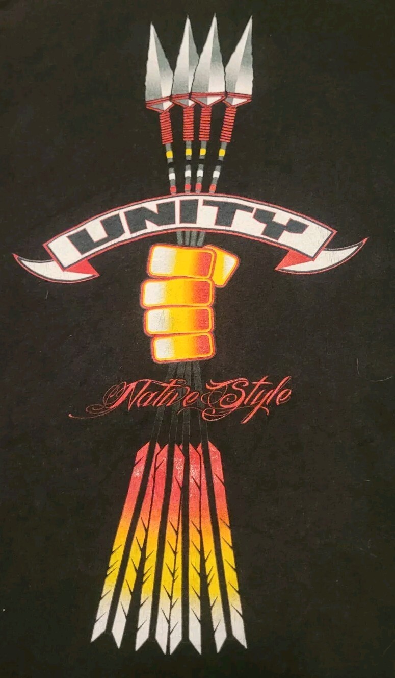 Native Style Native American Indian Unity Black T-Shirt Fist Arrows ...