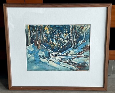 WILLIAM LESTER STEVENS Original Impressionist Winter Landscape Painting ...