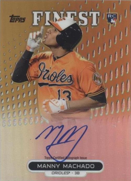 2013 Topps Finest - Autograph Rookie Refractor Manny Machado #RA-MM ...