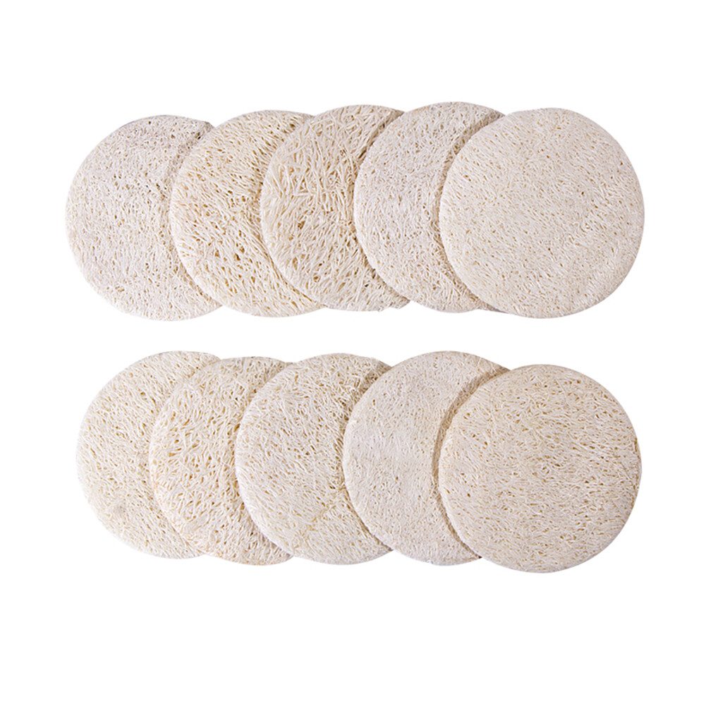 10pcs Face Washing Pads Natural Loofah Bath Exfoliator Skin Cleaning ...
