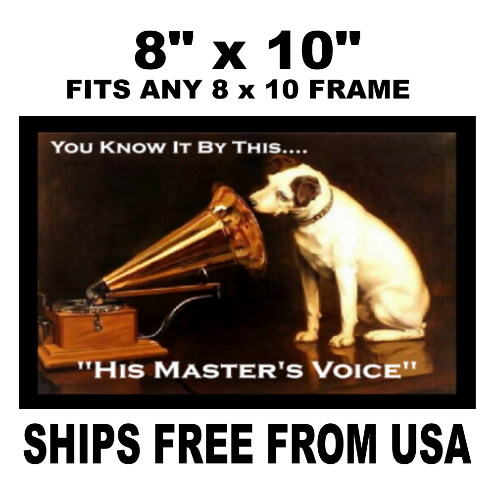 RCA VICTOR DOG STICKER SIGN LITTLE NIPPER GRAMOPHONE DOG FUNNY VINTAGE ...