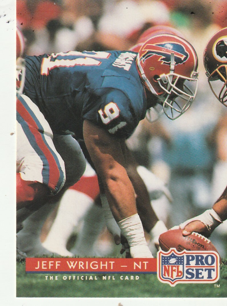 FREE SHIPPING-MINT-1992 Pro Set Jeff Wright #107 BILLS PLUS BONUS CARDS ...
