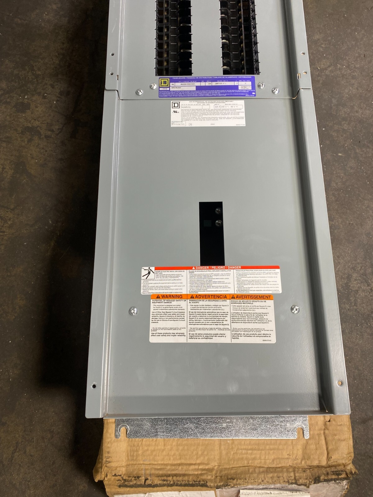 Square D NQ Panelboard Interior 225A 208Y/120V 3PH 4W 42 Circuit 225 ...