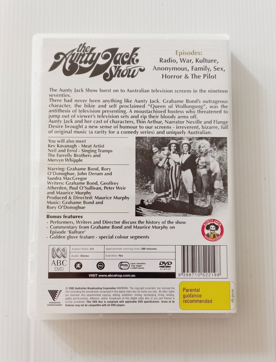The Aunty Jack Show. DVDs "Complete First Season + Pilot" Free Post Region 4 9398710522198 ...
