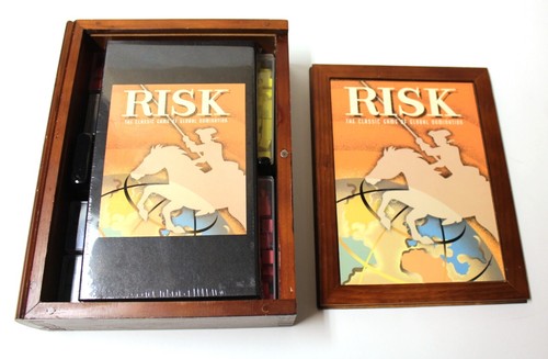 Vintage Game Collection Risk Board Game in Wooden Bookshelf Box | eBay