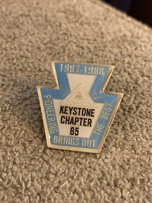 Vintage Keystone Chapter 65 Silver Tone Enamel Lapel Pin (GW12) | eBay