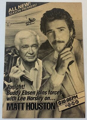 1984 ABC tv ad ~ MATT HOUSTON ~ Buddy Ebsen Joins Forces With Lee ...