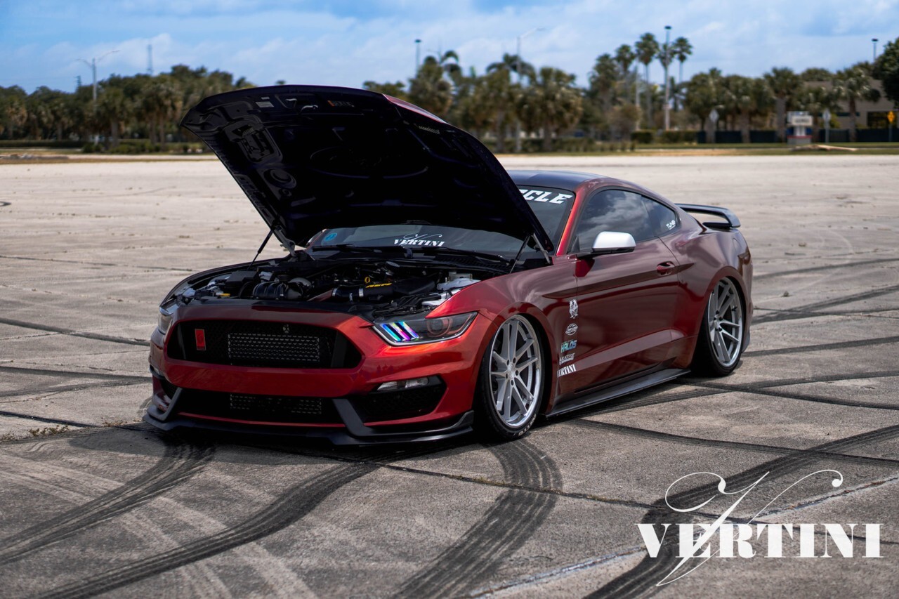 20'' Vertini RFS1.5 Satin Black Staggered Concave Wheels for Mustang ...