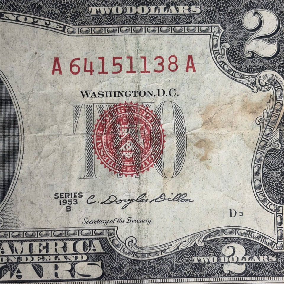 1953-B $2 Cull Two Dollar Bill Red Seal United States Note | eBay