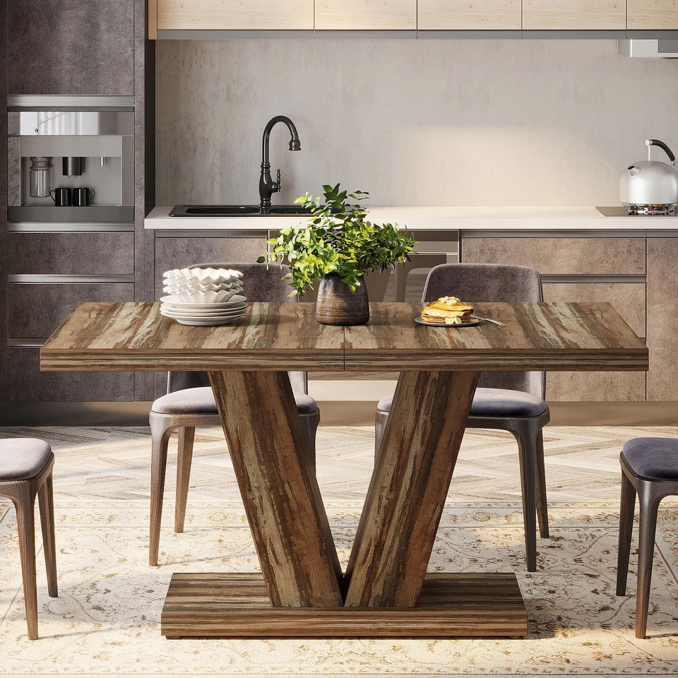 47 Farmhouse Small Rectangle Dining Table for Kitchen Dining | eBay