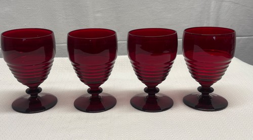 Vintage Red Ruby Depression Glasses Water Drinking Entertainment ...