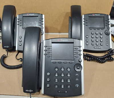 Lot Of 3 Polycom VVX 400 12-Line PoE IP Phone 2201-46104-001 W/Out ...