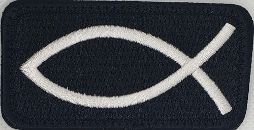 FISH Black White Tactical Embroidered Patch Jesus Fisherman ...