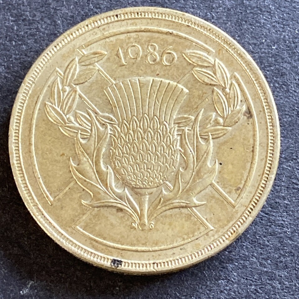 VERY RARE £2 Two Pound Coin - Scottish Scotland 1986 COMMONWEALTH GAMES ...