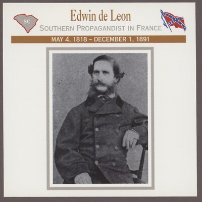 Edwin de Leon Atlas Civil War Card Foreign Influences | eBay