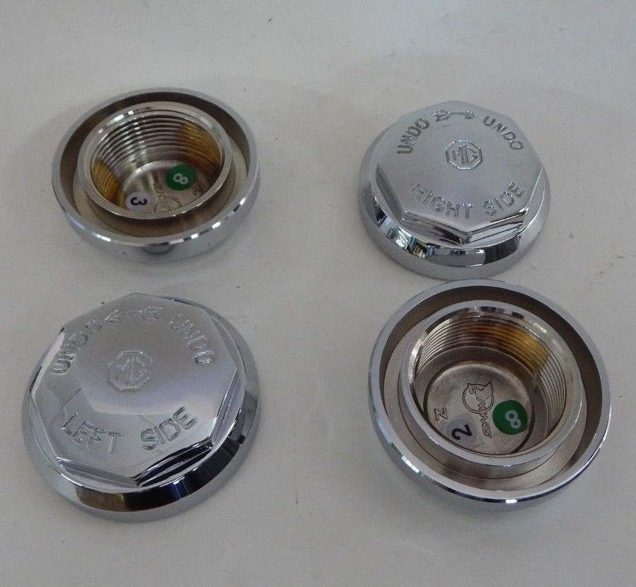 New Set of 4 Octagon Knock-Off Knockoff Nuts Nut for Wire Wheel MGB W ...