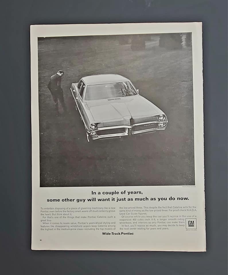 Vintage Pontiac Car Ads 1940-1969 Grand Prix, Catalina, Firebird ...