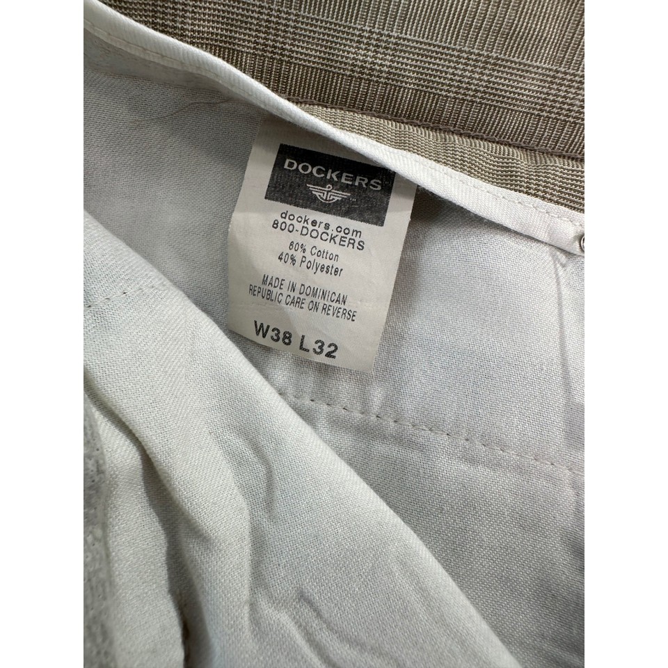 Dockers Mens Plaid Dress Pants W38 L32 Pleated Front Career Work Casual ...