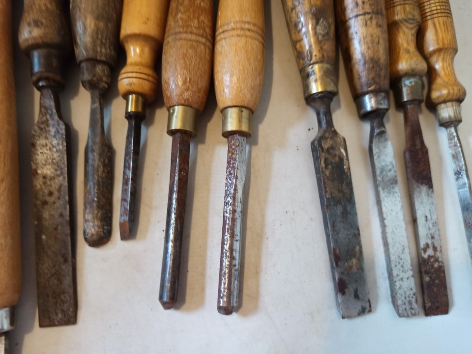 10 x Chisel / gouge - Vintage wood handle hand tools Woodwork Carpentry Job lot | eBay UK