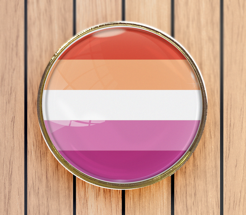 LGBT+ Lesbian Pride Flag 2019Ver, Gel Domed, Round Pin Badge, (Silver ...