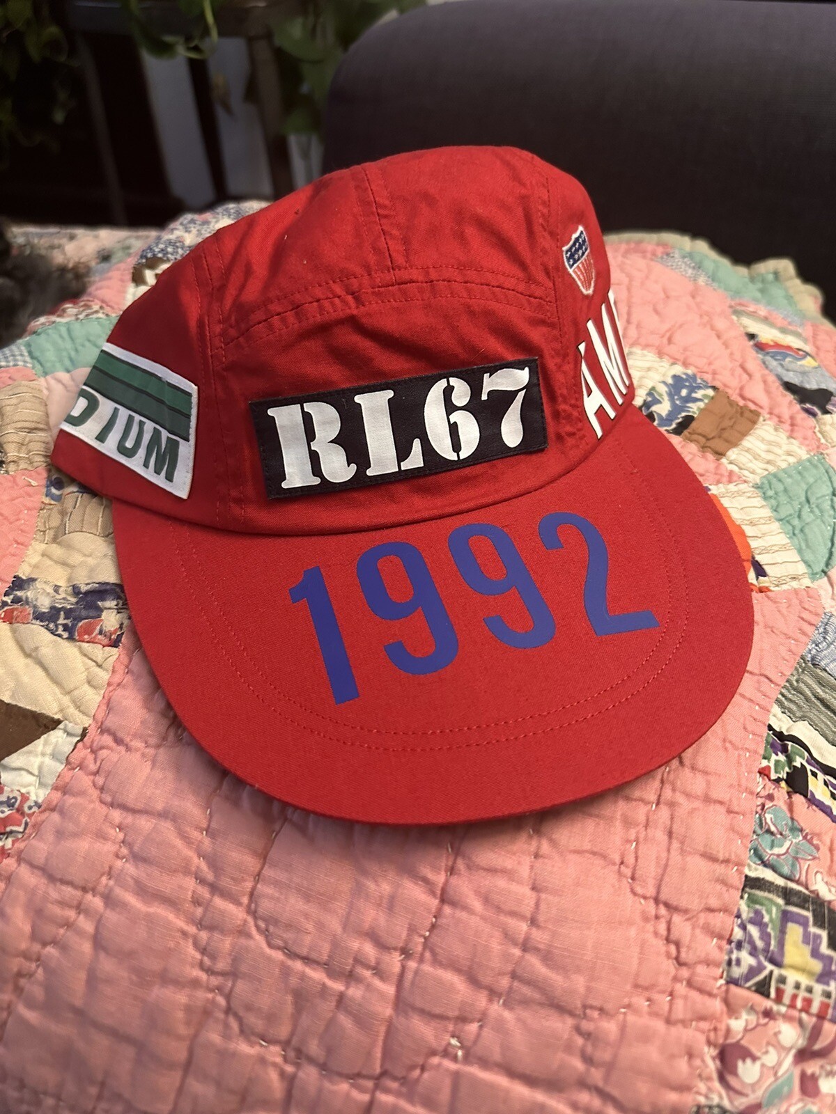 POLO Ralph Lauren Stadium 1992 Long Bill Hat Pwing Hi Tech CP-93 Bear ...