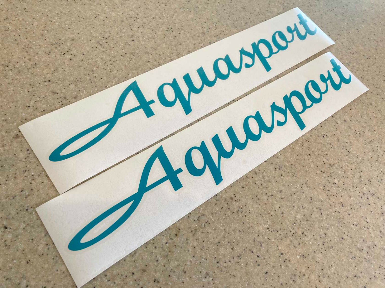 Aquasport Vintage Boat Decal Die-Cut Teal 2-PAK FREE SHIP + Free Fish ...