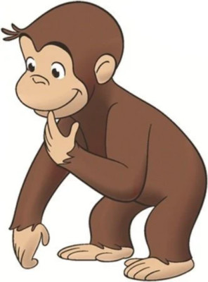 5 Inch Curious George Decal Monkey Business Removable Peel Self Stick ...