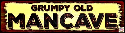 GRUMPY OLD MAN CAVE SIGN MINI STREET 3"X12" METAL MADE IN USA GARAGE ...