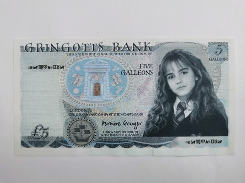 £5 FIVE POUNDS NOVELTY fantasy note BANKNOTE rare scarce HARRY POTTER ...