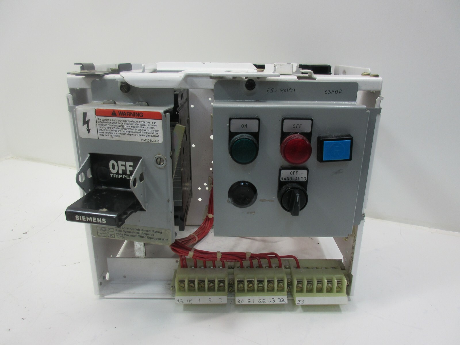 SIEMENS MOTOR CONTROL CENTER H-033234 W/E63A005 5A 600V (TR)*60 DAY ...