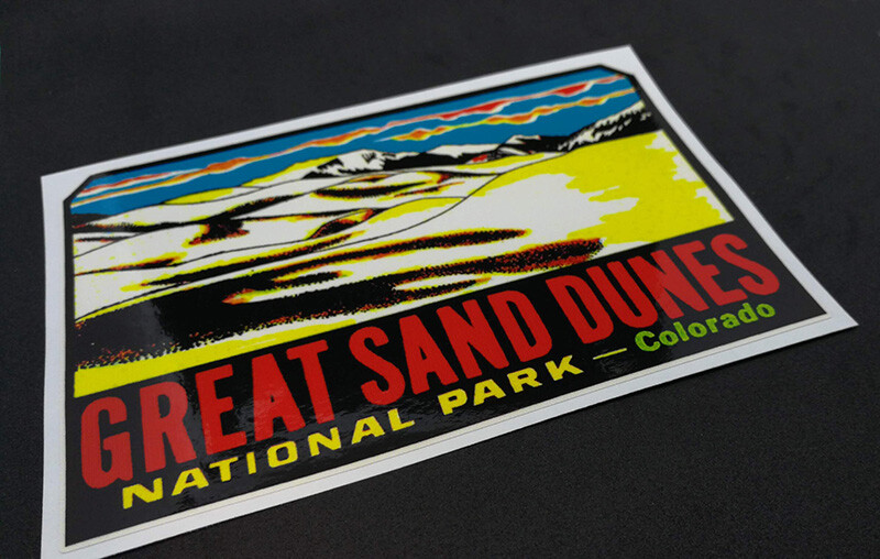 Great Sand Dunes National Park Vintage Style Decal, Vinyl Sticker ...