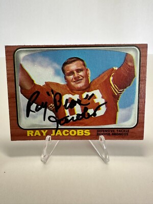 1966 Topps Ray Jacobs Signed Card Auto Autograph NFL Denver Broncos | eBay