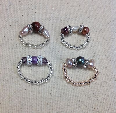 Comfortable Handmade Freshwater Pearl Stretch Toe Rings Swarovski ...