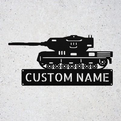 Custom Army Tank Metal Sign Personalized Military Wall Decor Plaque ...
